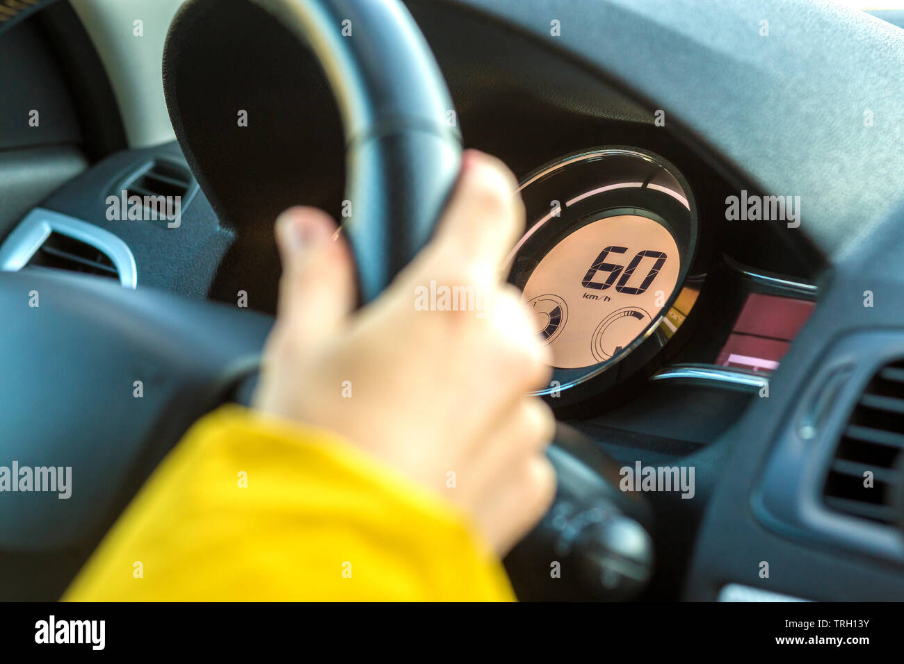 Hand gripping steering wheel car hi-res stock photography and images ...