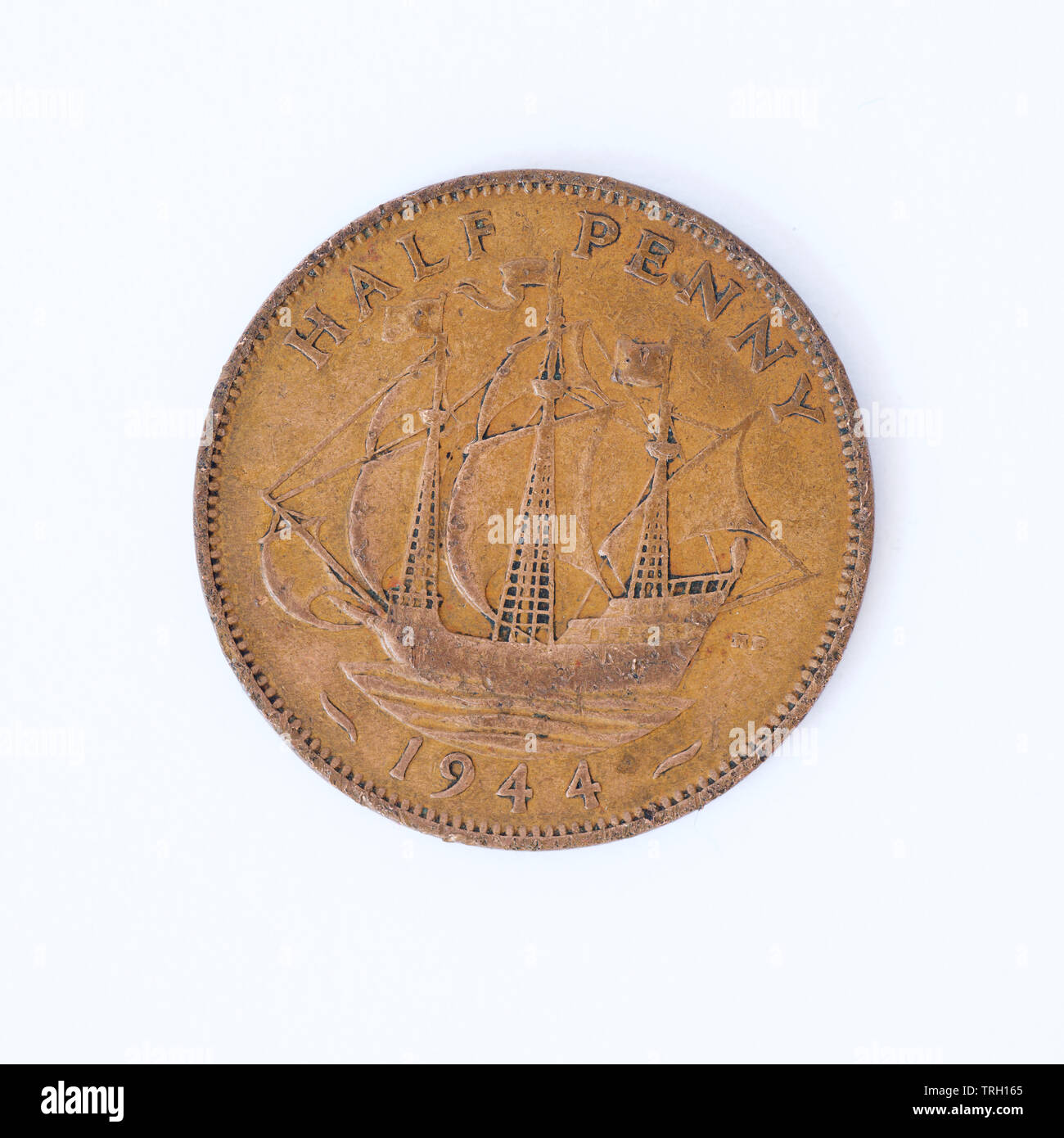 British Half-Penny Coin - 1944 Stock Photo - Alamy