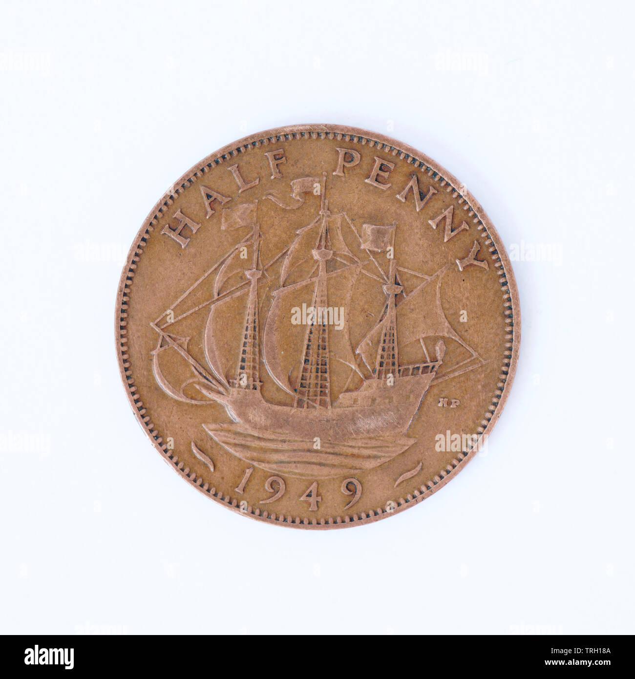 British Half-Penny Coin - 1949 Stock Photo - Alamy