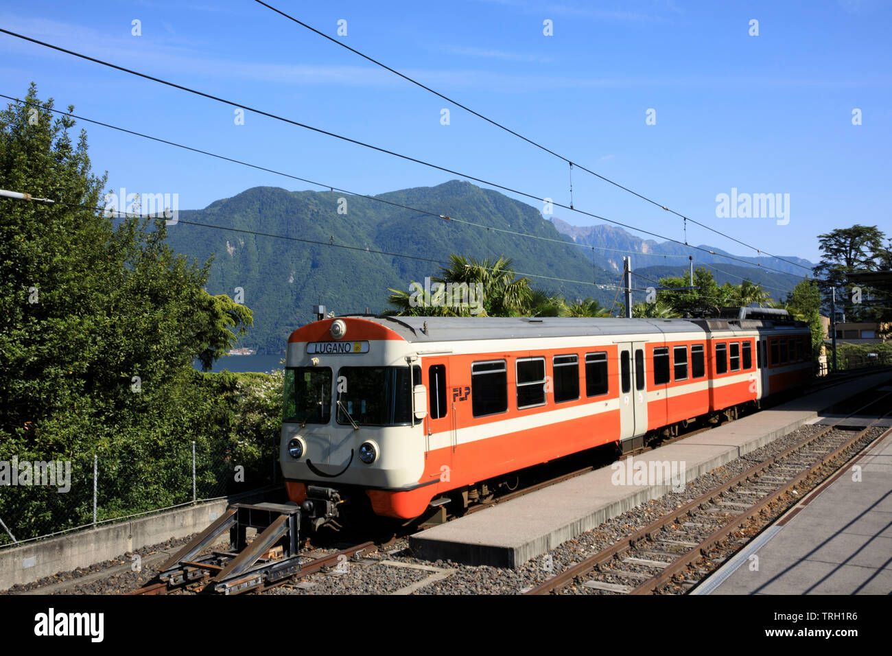 Lugano station area, Lugano, Switzerland, Europe Stock Photo - Alamy