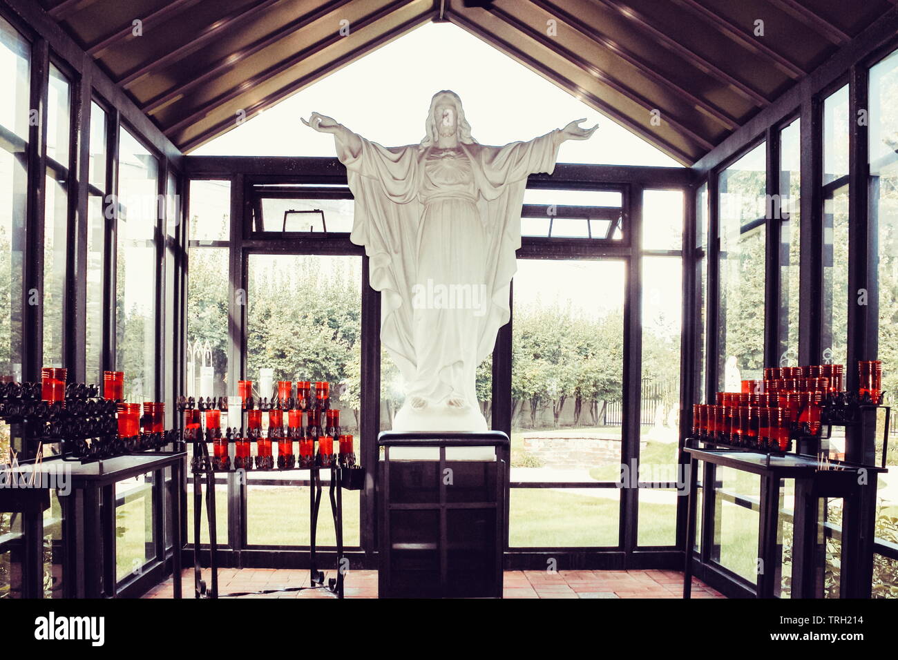 Detroit, USA - October 2nd, 2016: A statue of Jesus Christ inside the ...