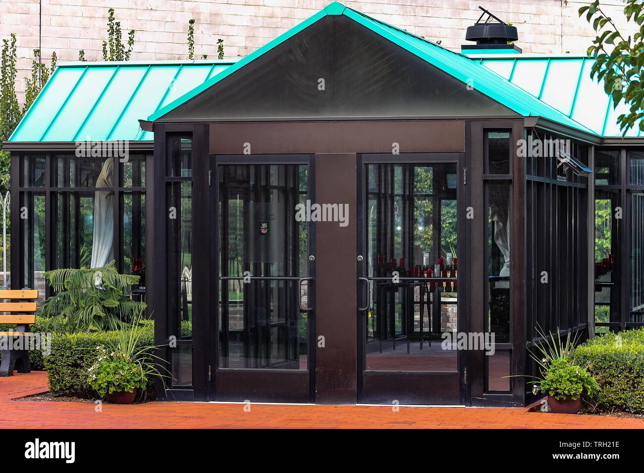 Detroit, USA - October 2nd, 2016: An outdoor glass prayer sanctuary ...
