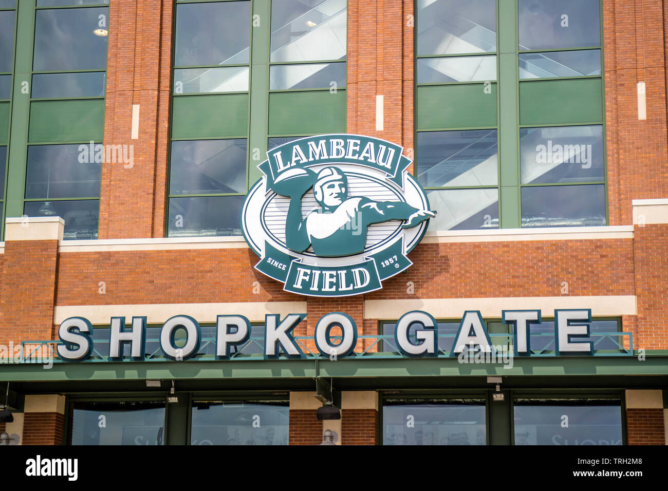 Green Bay, WI, USA - June 16, 2018: The huge Lambeau Field Atrium ...