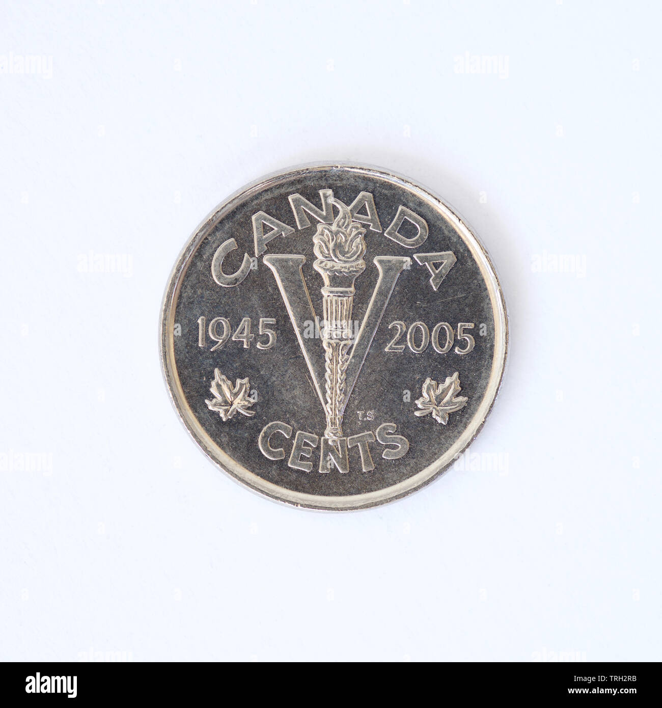 Canada 5 Cents - Elizabeth II Coin - 2005 Stock Photo - Alamy