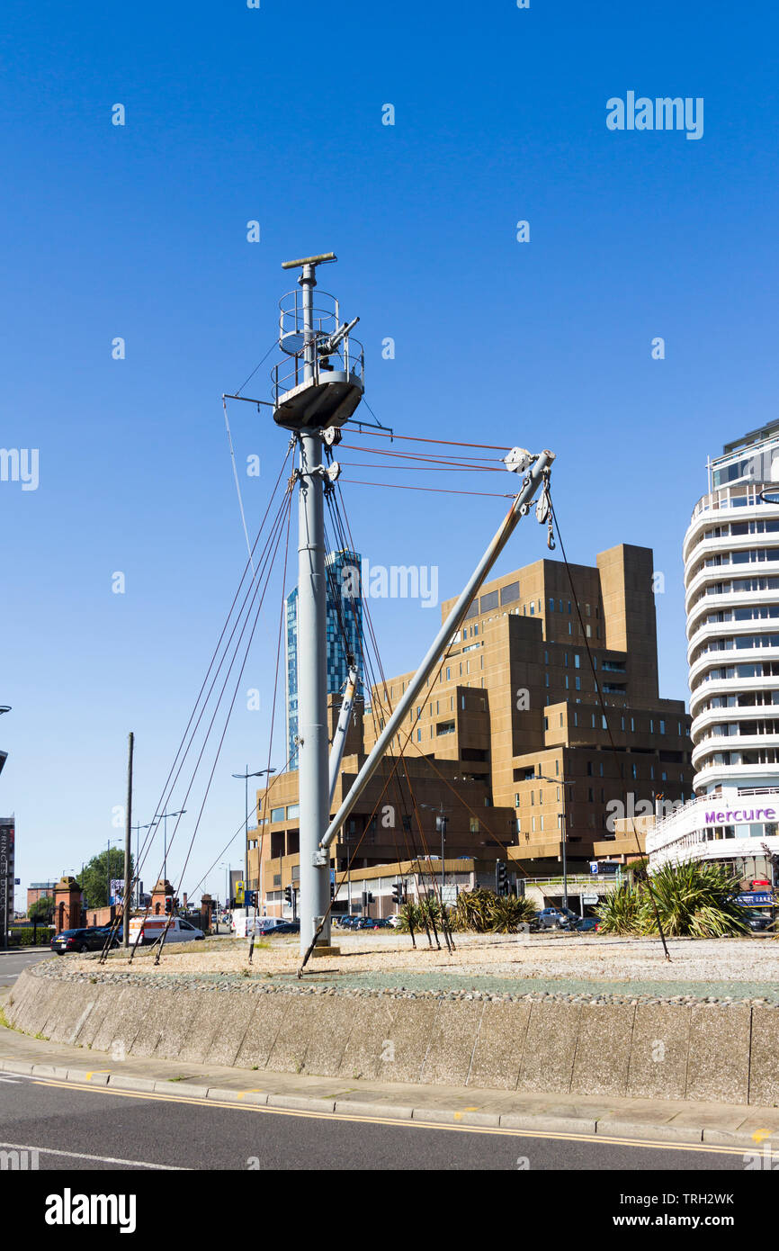 Forward mast and derricks of former salvage ship and buoyage tender, SS ...