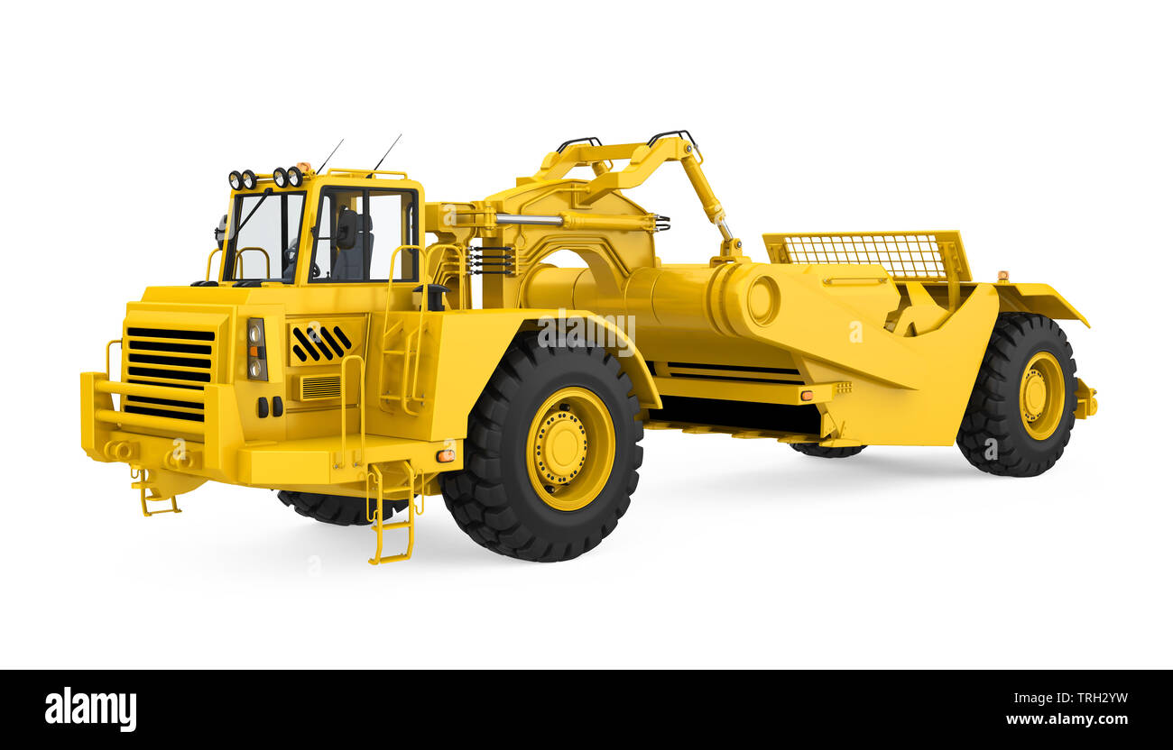 Wheel Tractor Scraper Isolated Stock Photo - Alamy