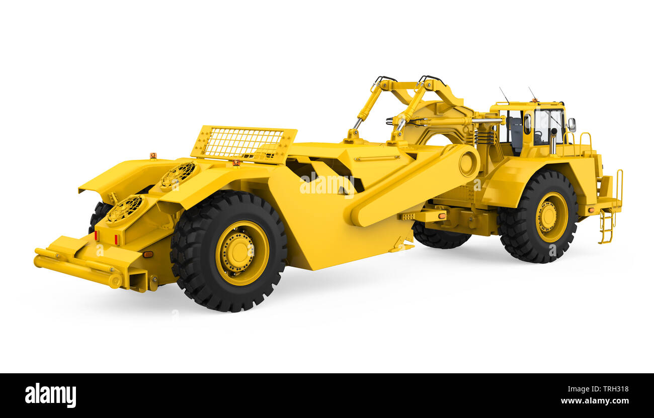 Wheel Tractor Scraper Isolated Stock Photo - Alamy