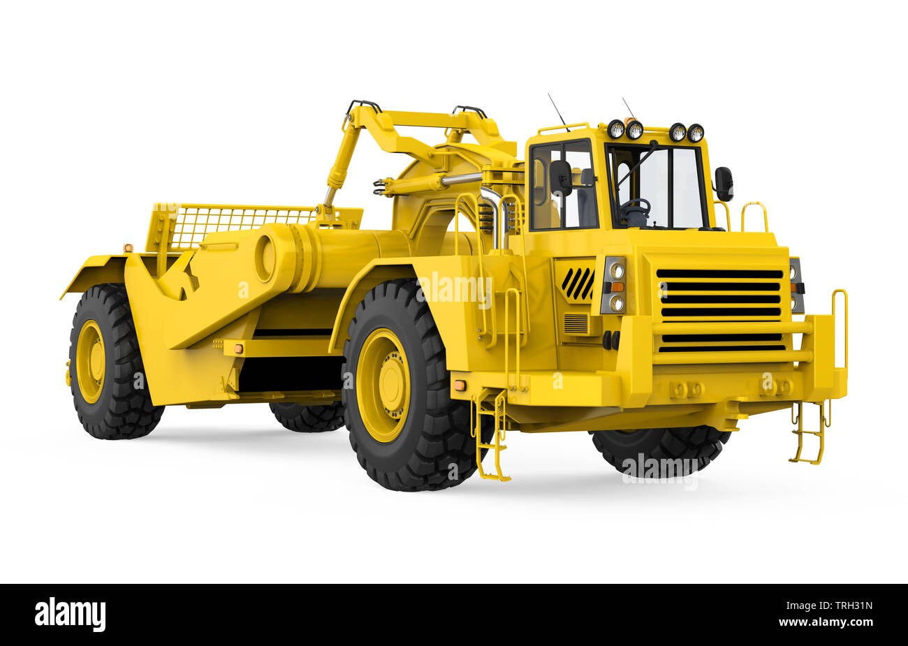 Wheel Tractor Scraper Isolated Stock Photo - Alamy