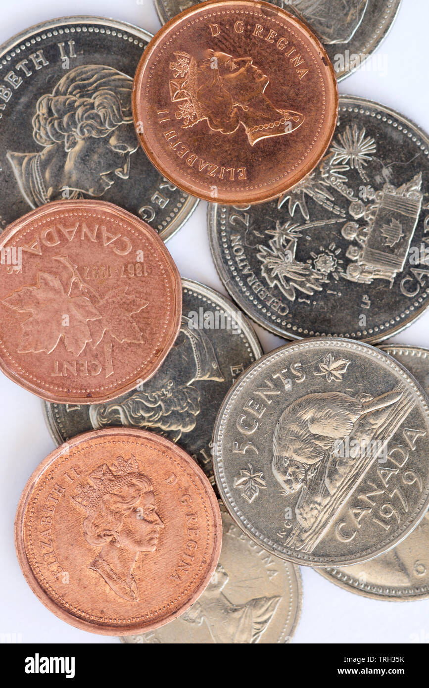 Canada Coins - various Stock Photo - Alamy