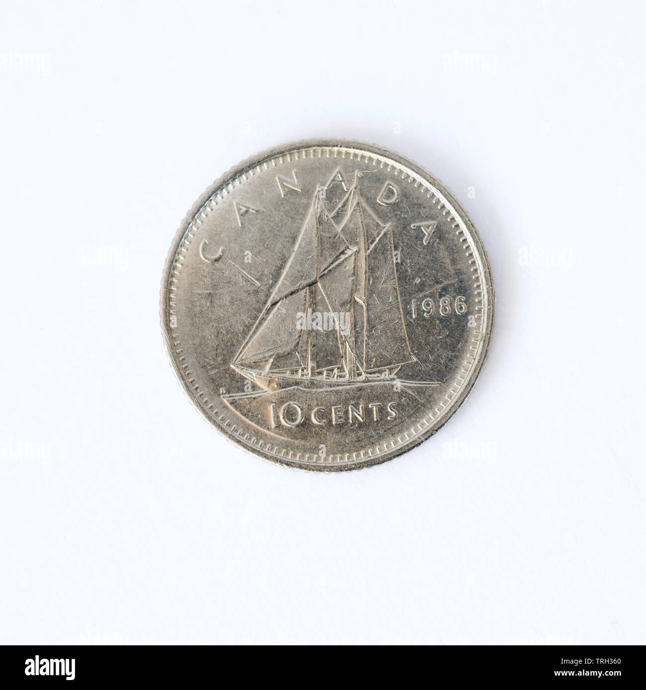 Canada 10 Cents - Elizabeth II Coin - 1986 Stock Photo - Alamy