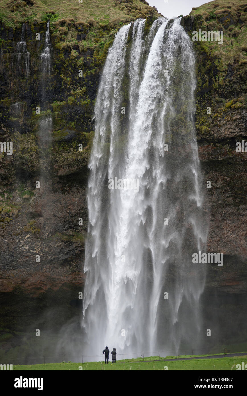 Seljalandsfoss waterfall, on the Ring Road in Southern Iceland Stock ...