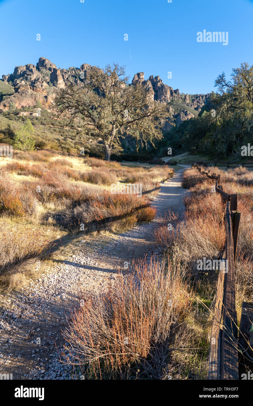 Juniper Canyon Trail head at Pinnacles National Park in California ...
