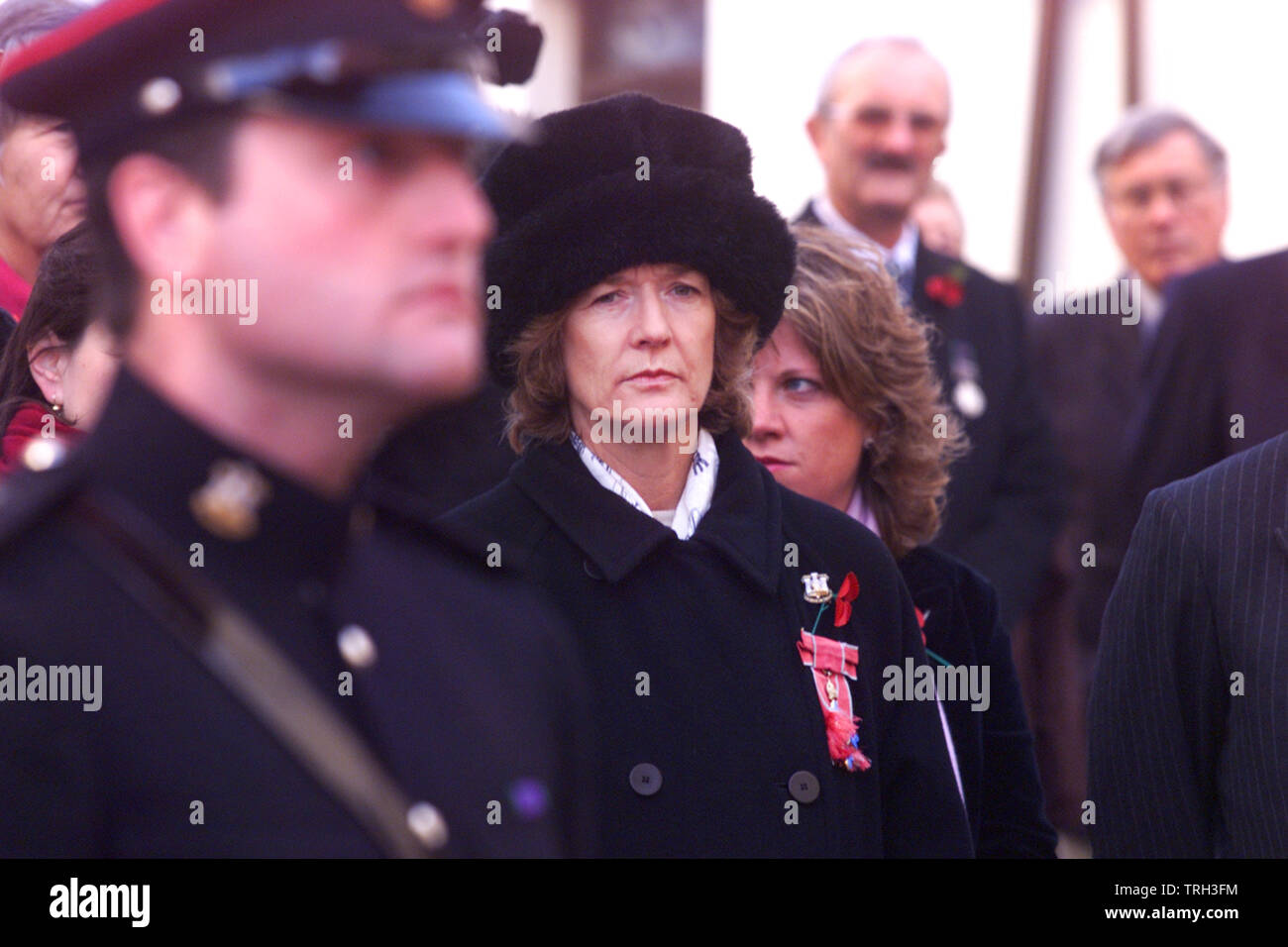 11.11.2002 - Lt.Col. H Jones's widow Sara at an Armistice Day ceremony ...