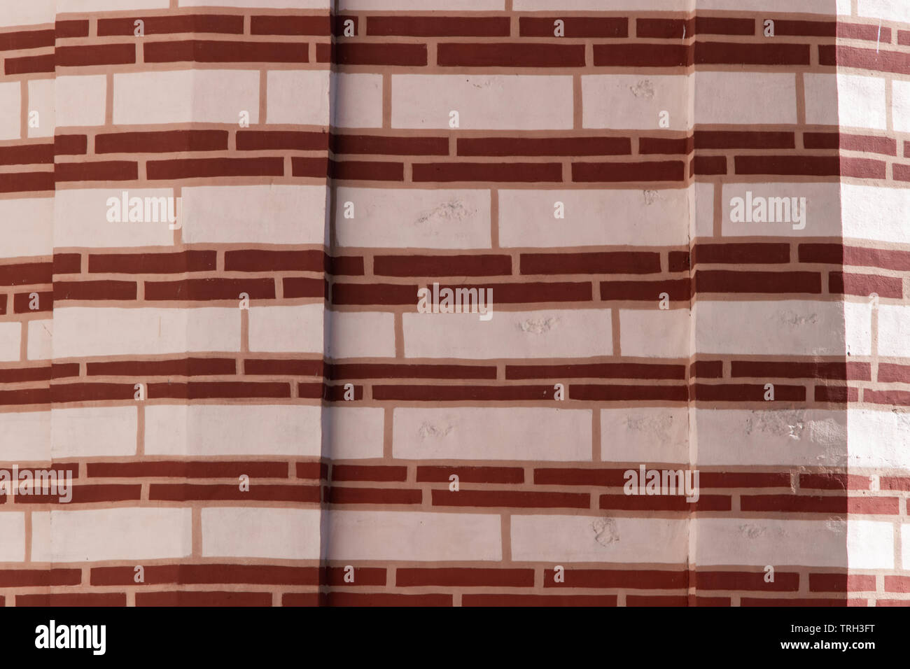 Red white bricks wall. Abstract blocks wallpaper Stock Photo - Alamy