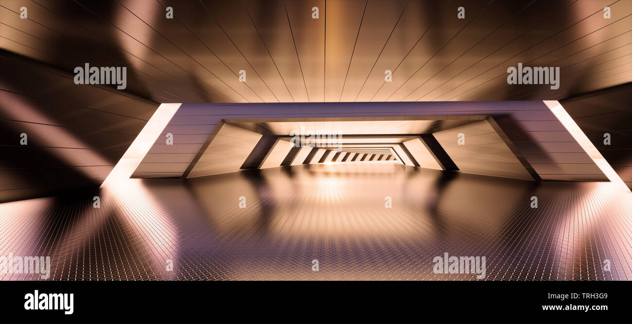 Colorful abstract panoramic background: metal tunnel. (Car backplate ...