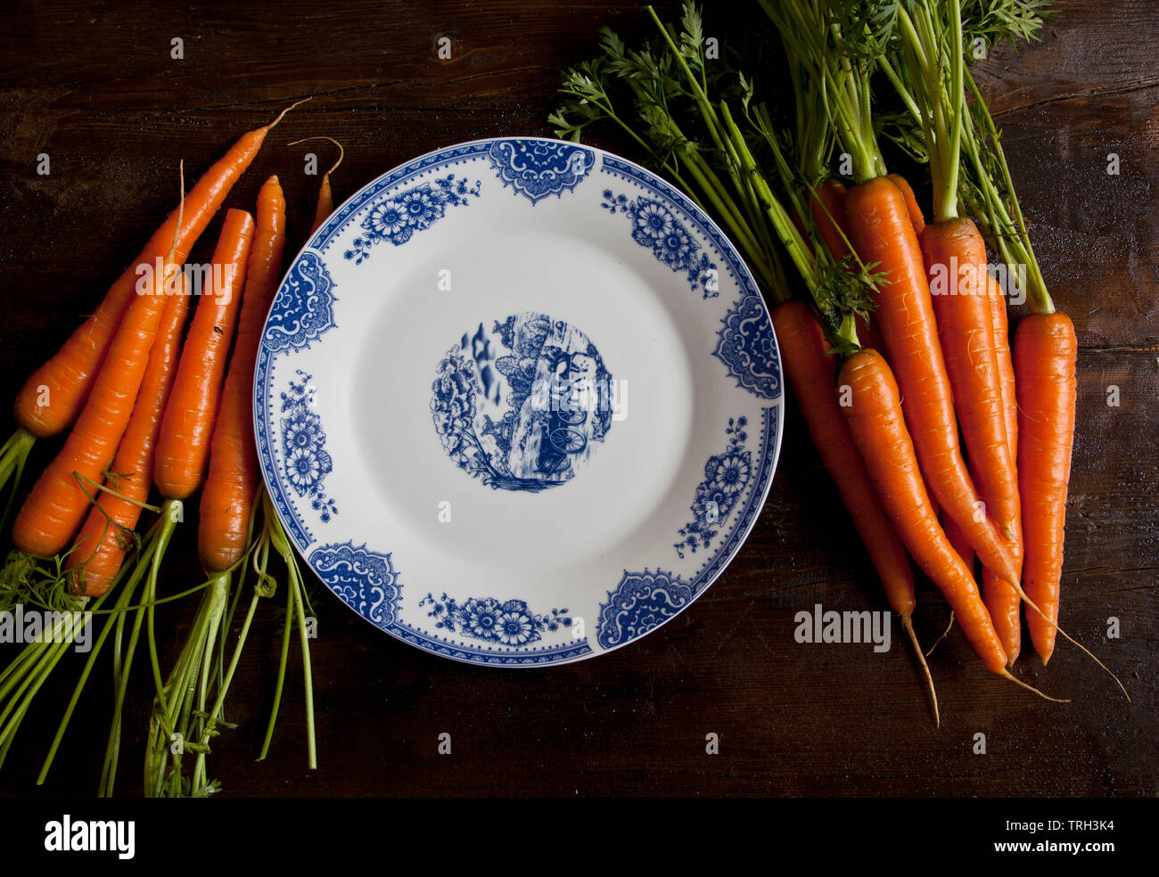 food on a wooden table, menu space Stock Photo - Alamy