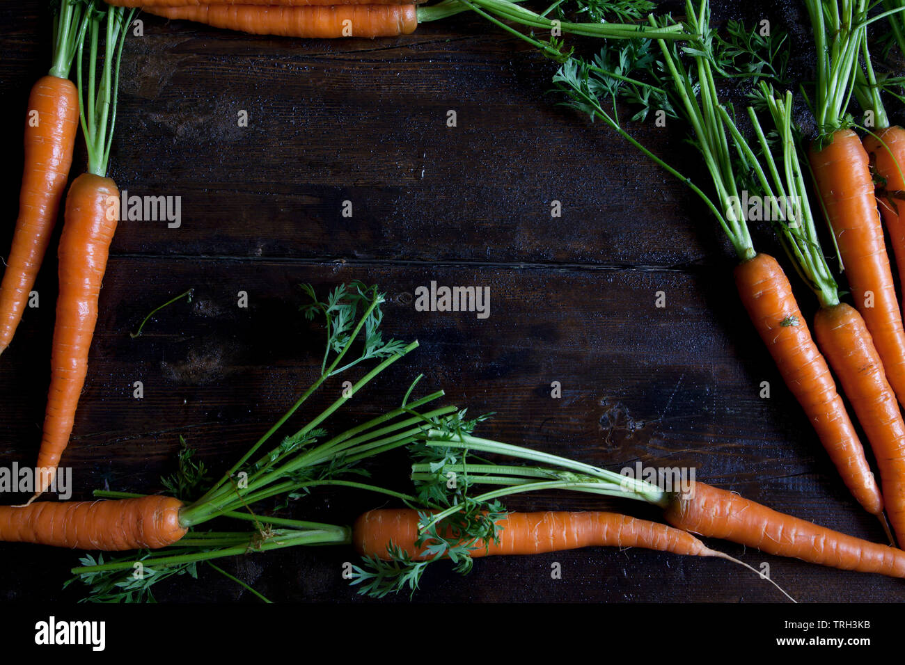 food on a wooden table, menu space Stock Photo - Alamy