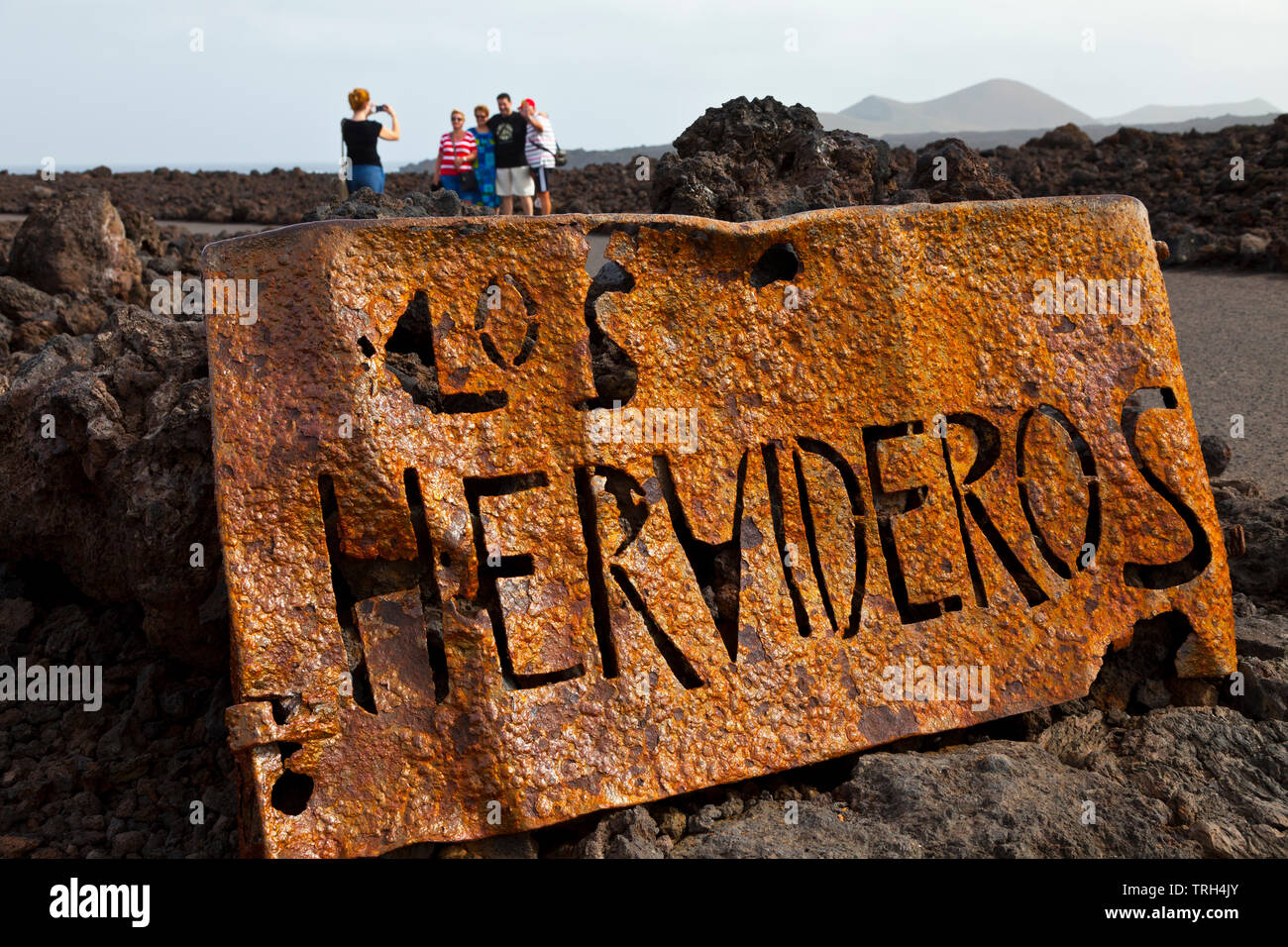 Paisaje volcánico Los Hervideros. Isla Lanzarote. Provincia Las Palmas ...