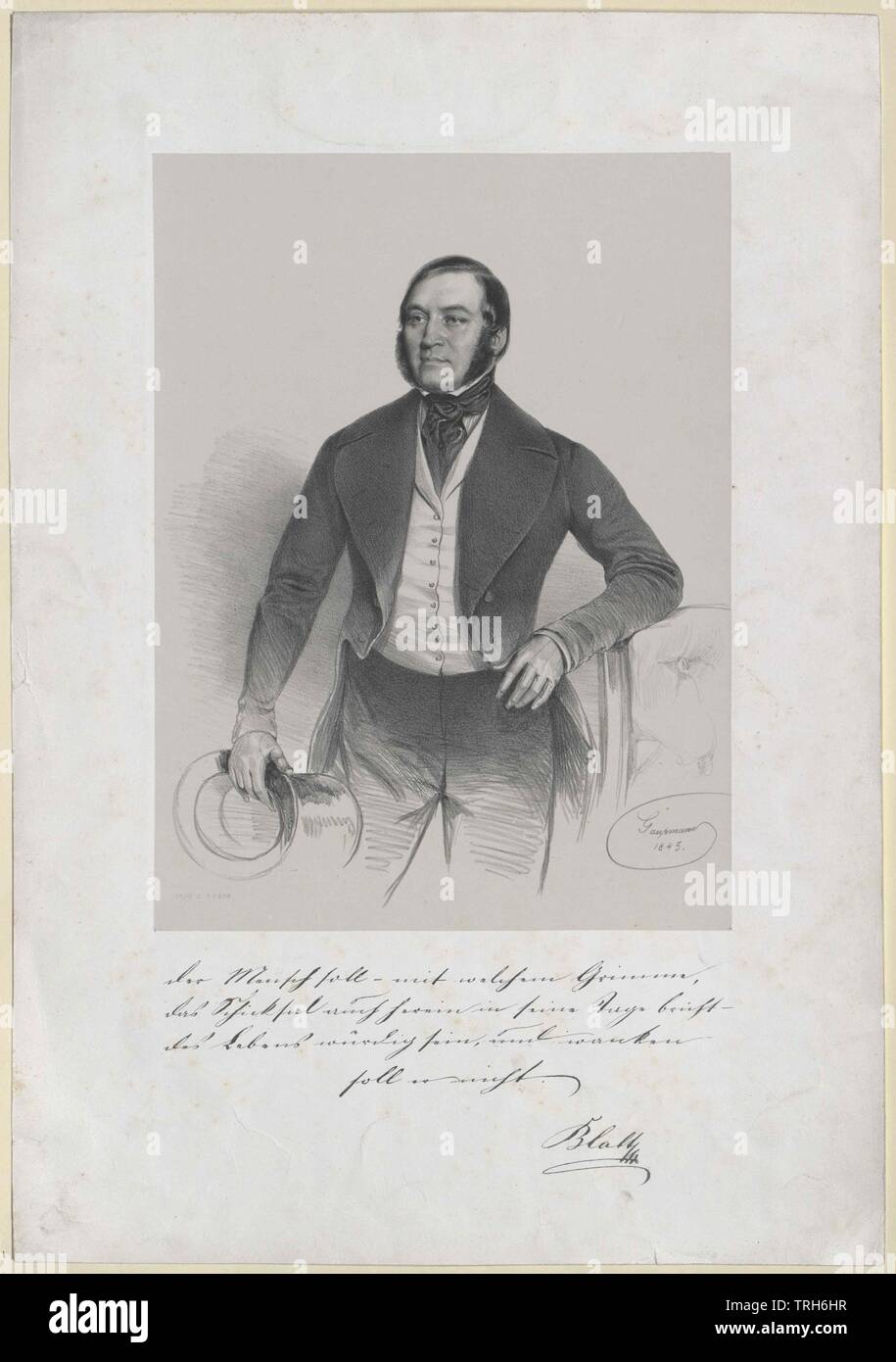 Blatt, Franz Thaddaeus,personality, celebrities, further, other, people, half-length, half ...