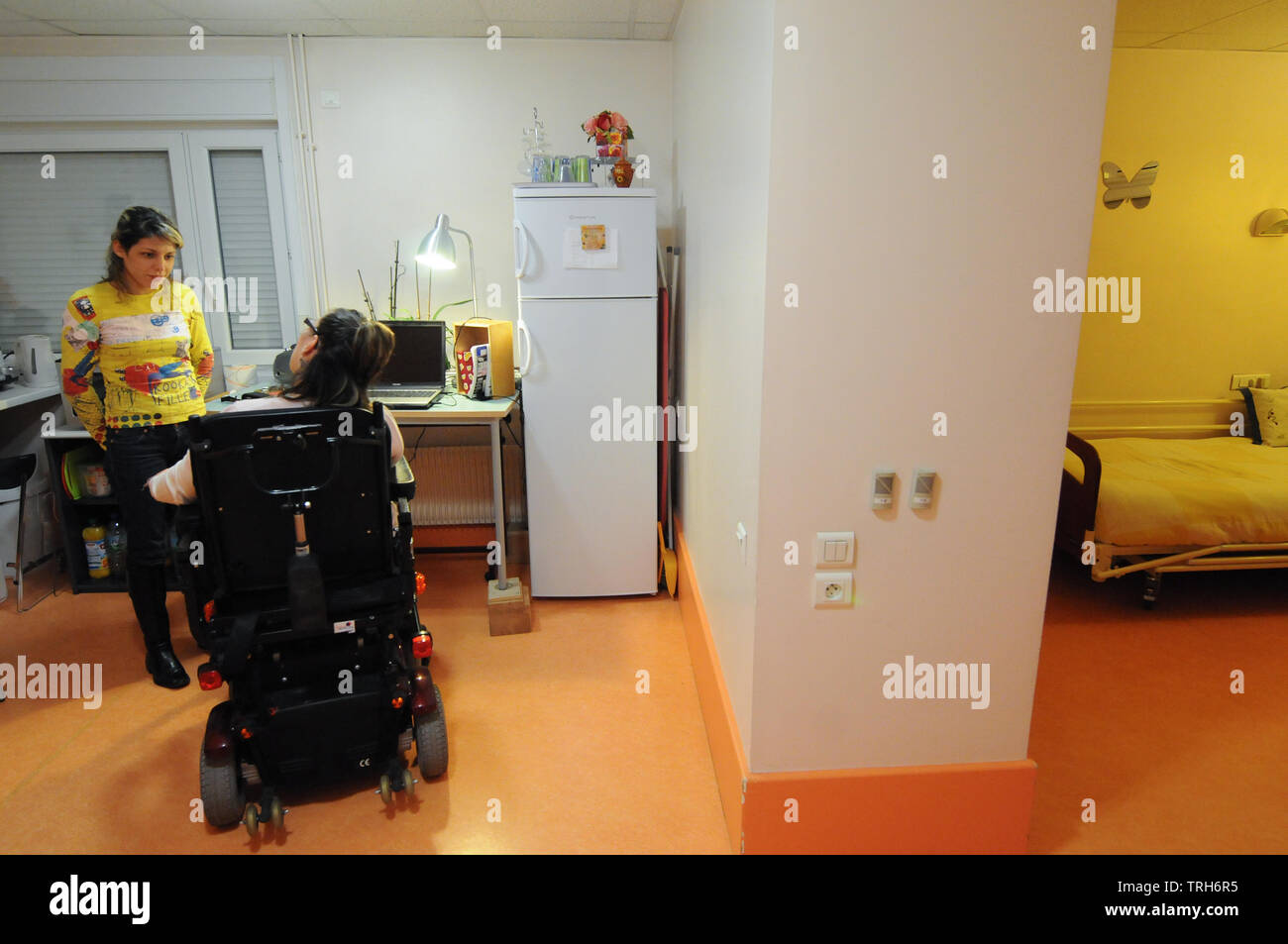 APF (French Association of the Paralyzed) Night guard, Lyon, France ...