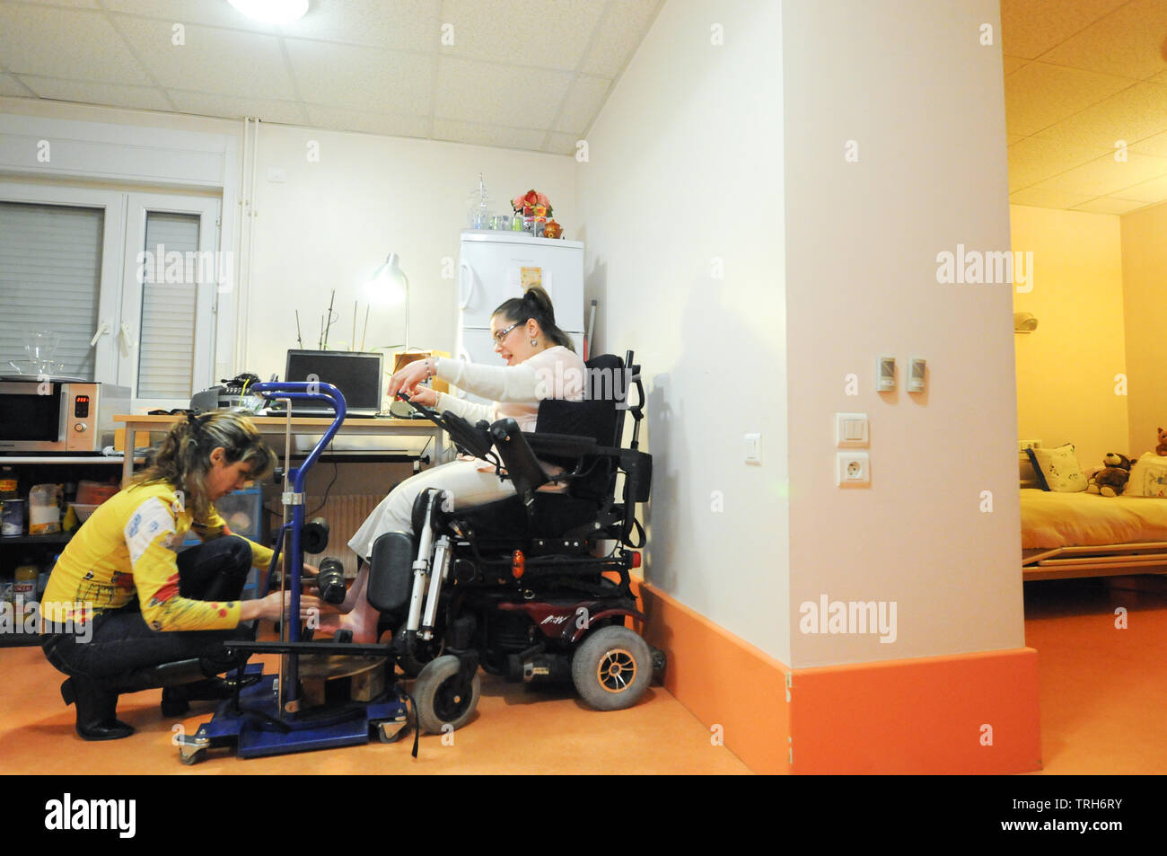 APF (French Association of the Paralyzed) Night guard, Lyon, France ...