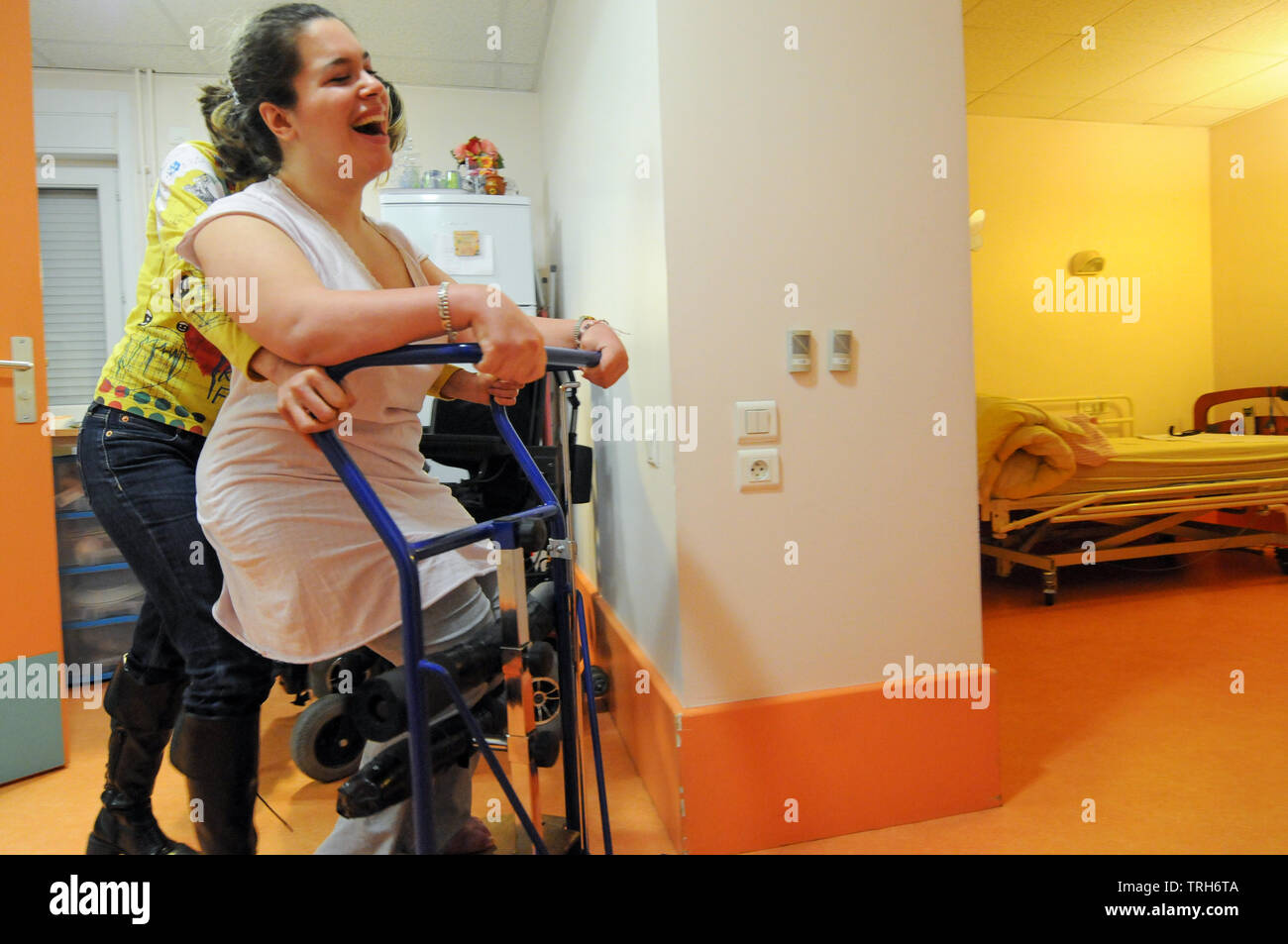 APF (French Association of the Paralyzed) Night guard, Lyon, France ...