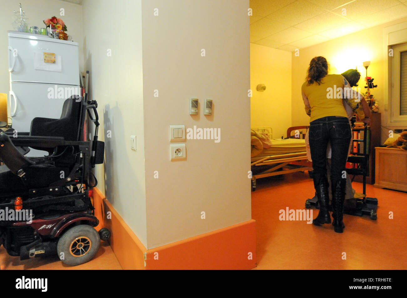 APF (French Association of the Paralyzed) Night guard, Lyon, France ...