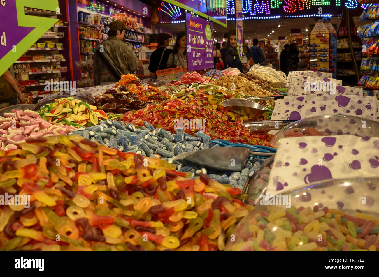 London, United Kingdom, June 2018. A candy shop in the center: an ...
