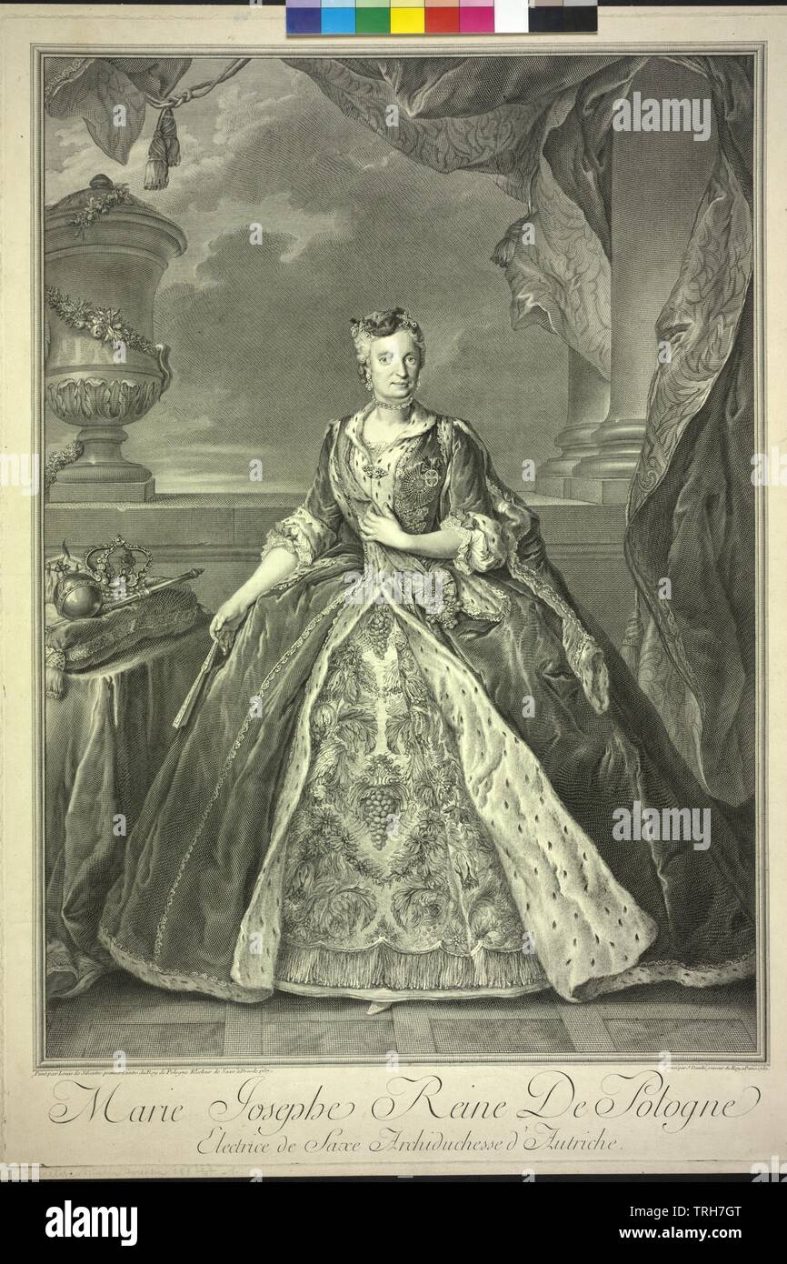 Marie Josefa, archduchess of Austria, engraving by Jean Daulle based on ...