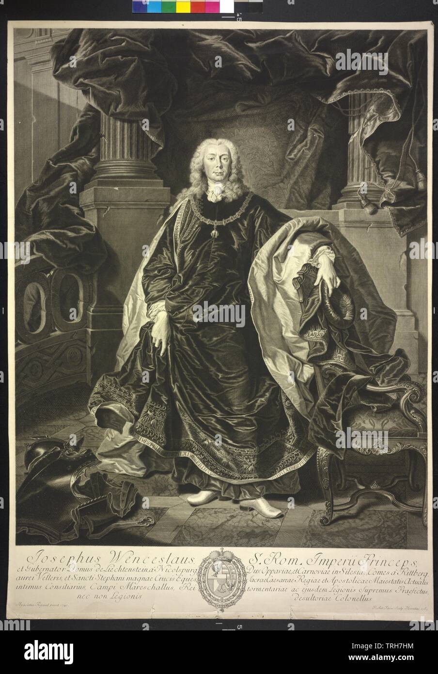 Liechtenstein, Joseph Wenzel Prince of, engraving by pier Antonio Pazzi ...