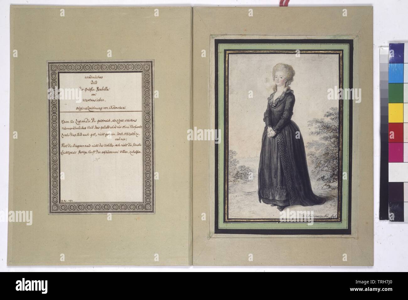 Isabella von Wartensleben, watercolour, pencil, clad on paper. whole ...