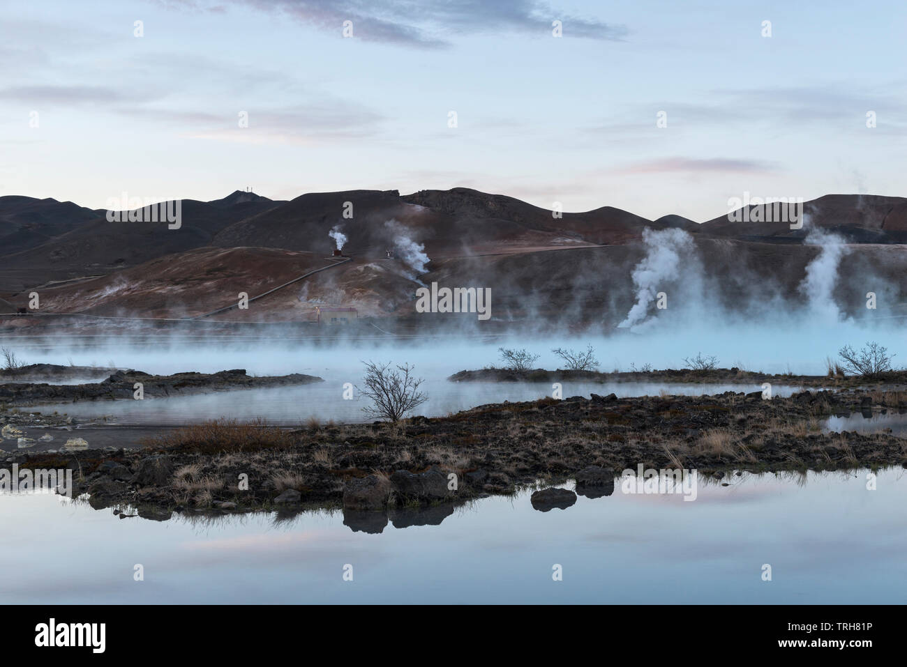 Geothermal blue lake steam hi-res stock photography and images - Alamy