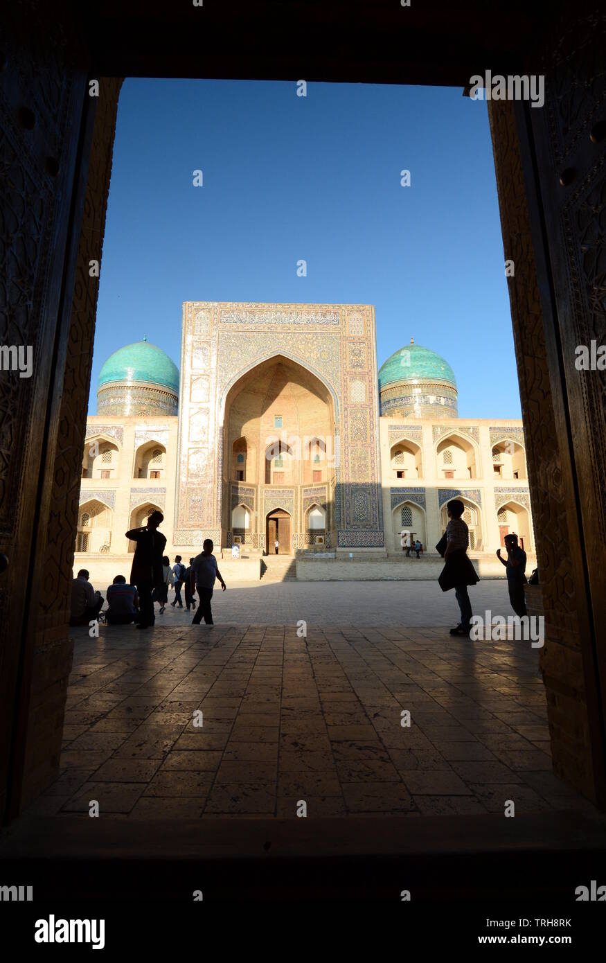 Framed view of Mir-i-Arab madrasa. Bukhara. Uzbekistan Stock Photo - Alamy