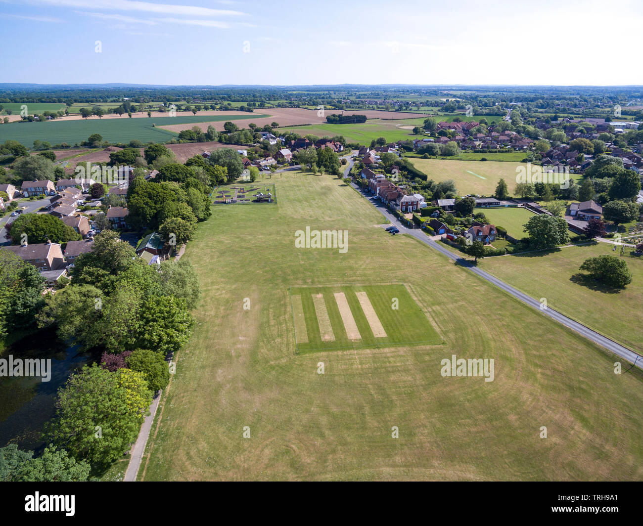 Village cricket landscape hi-res stock photography and images - Alamy