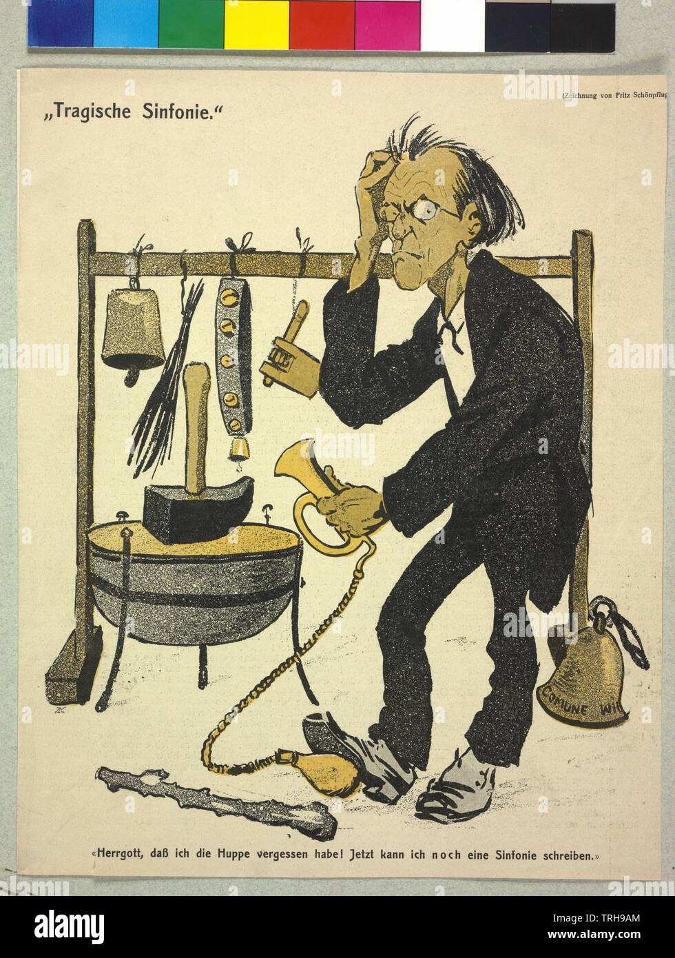 Mahler, Gustav, caricature on Gustav Mahler atonal compositional ...