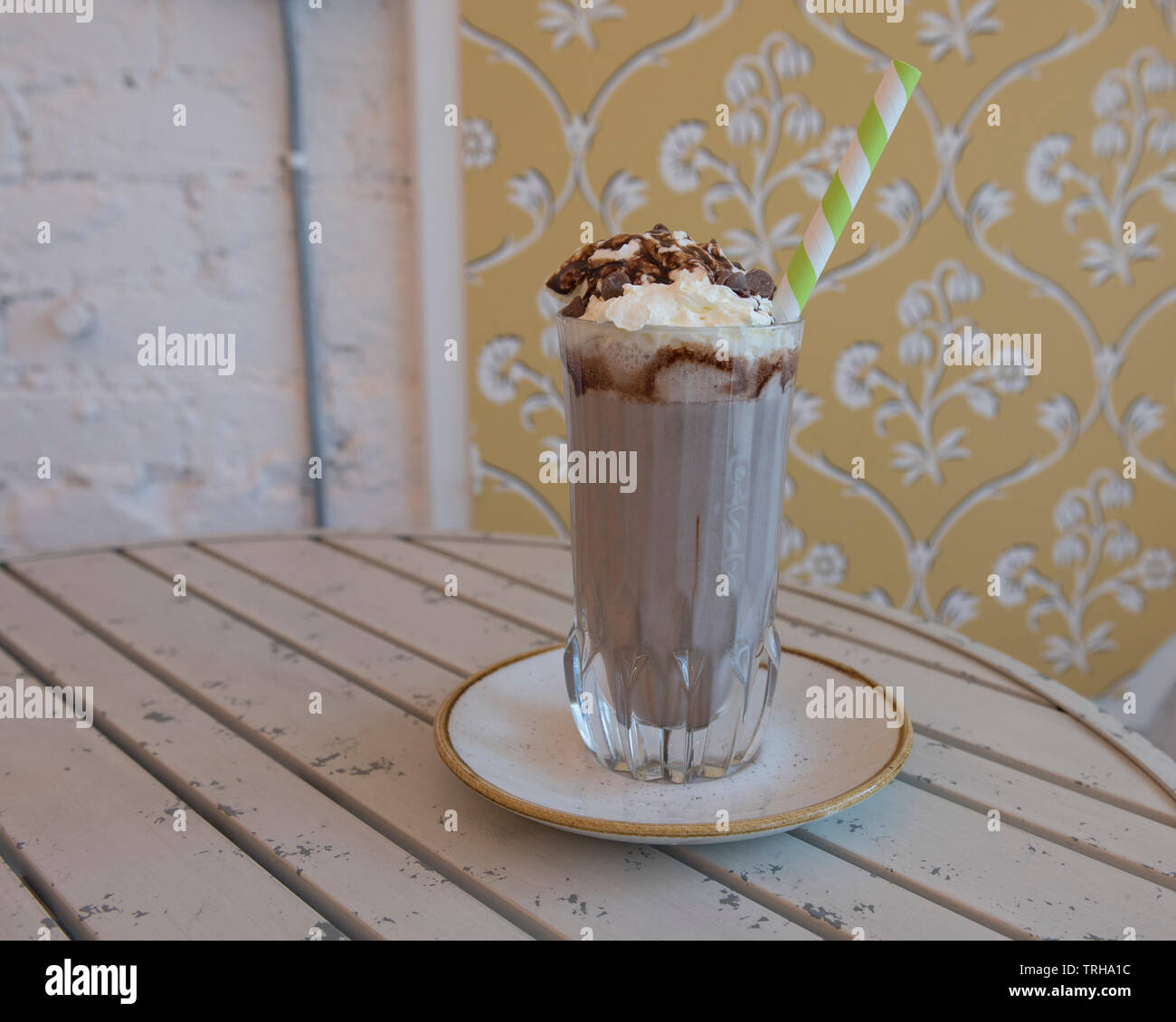 Milkshake Food photography captured from above Stock Photo - Alamy