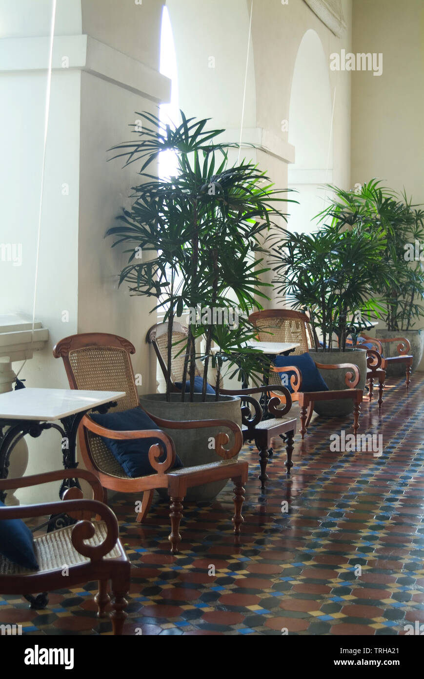 The lobby at Amangalla, a luxury heritage hotel in the historical fort ...