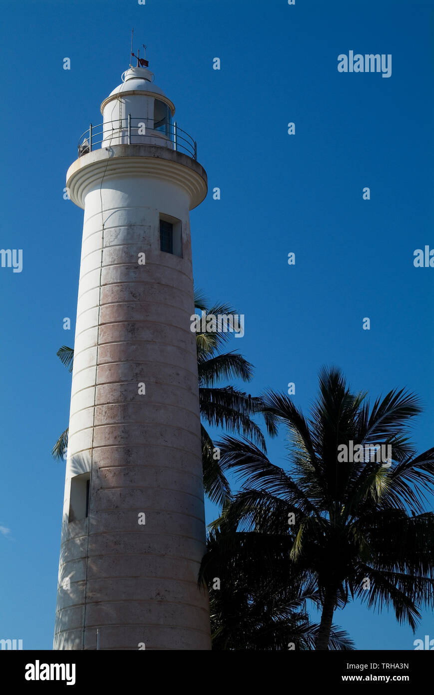 The lighthouse, known as Pointe de Galle Light, at Galle Fort in Galle ...