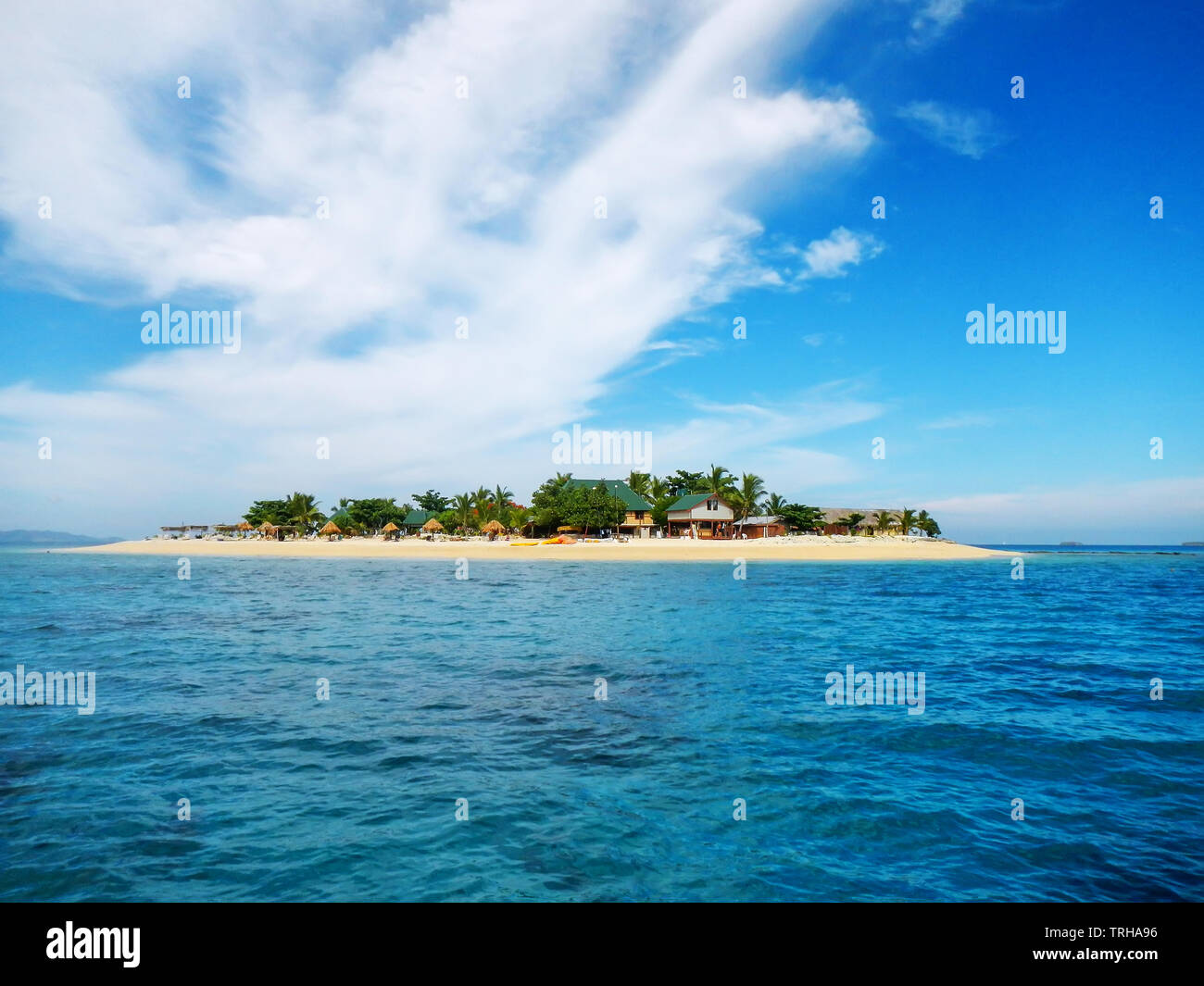 Small South Sea Island in Mamanuca Island group, Fiji. This group ...
