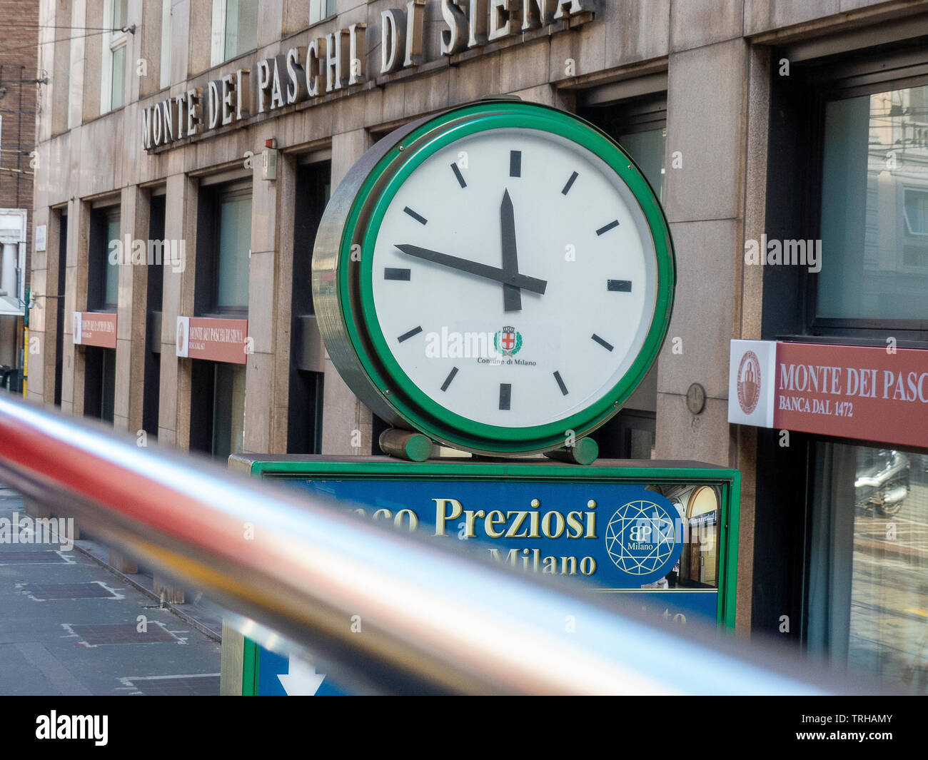 Green Milan Clock Stock Photo - Alamy