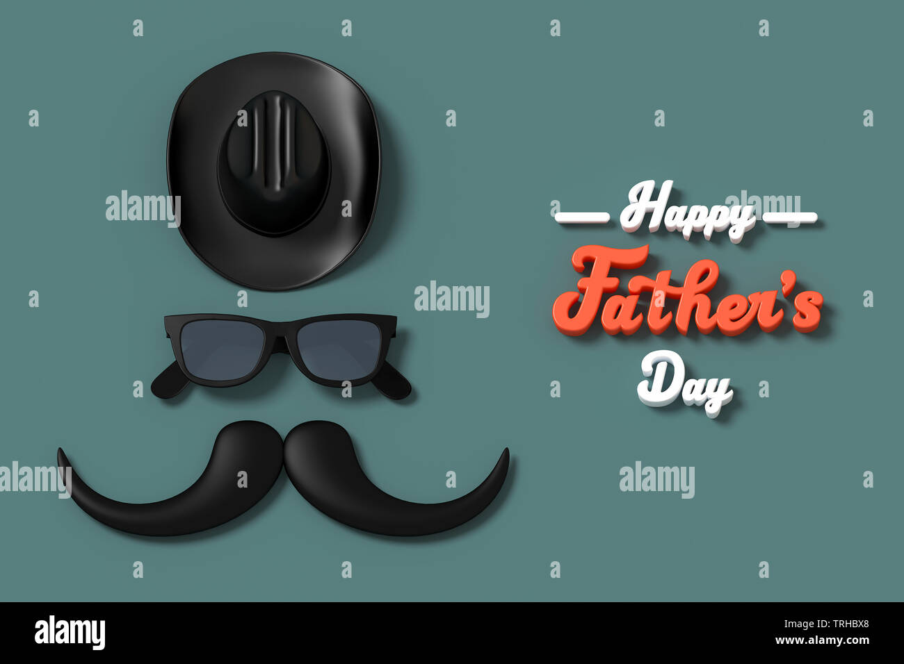Happy Father’s Day Three dimensional characters 3d rendering for ...