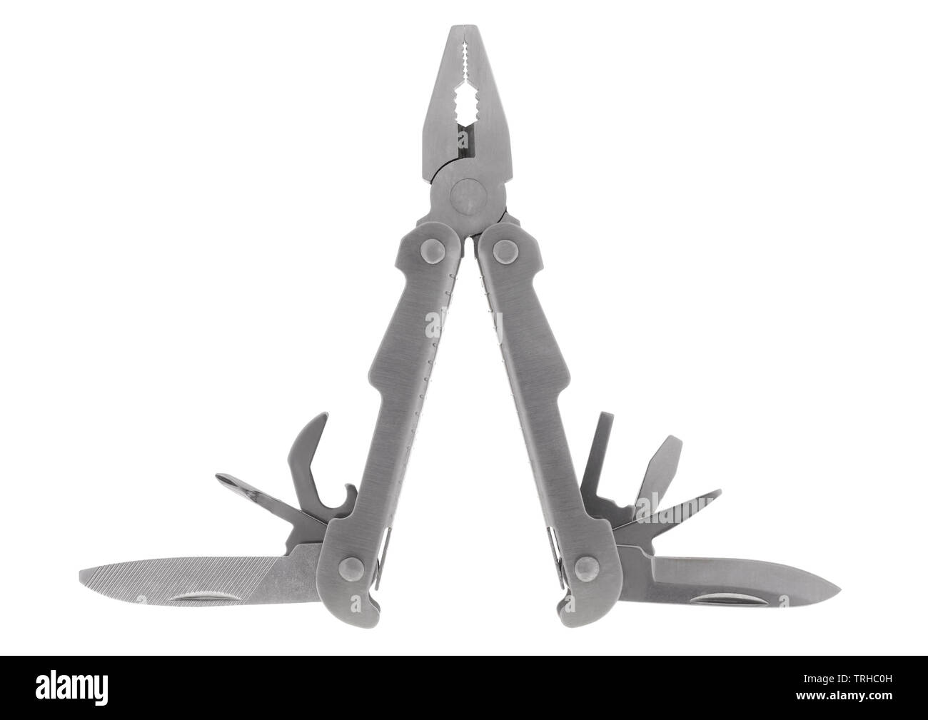 Multi tool on white background Stock Photo - Alamy