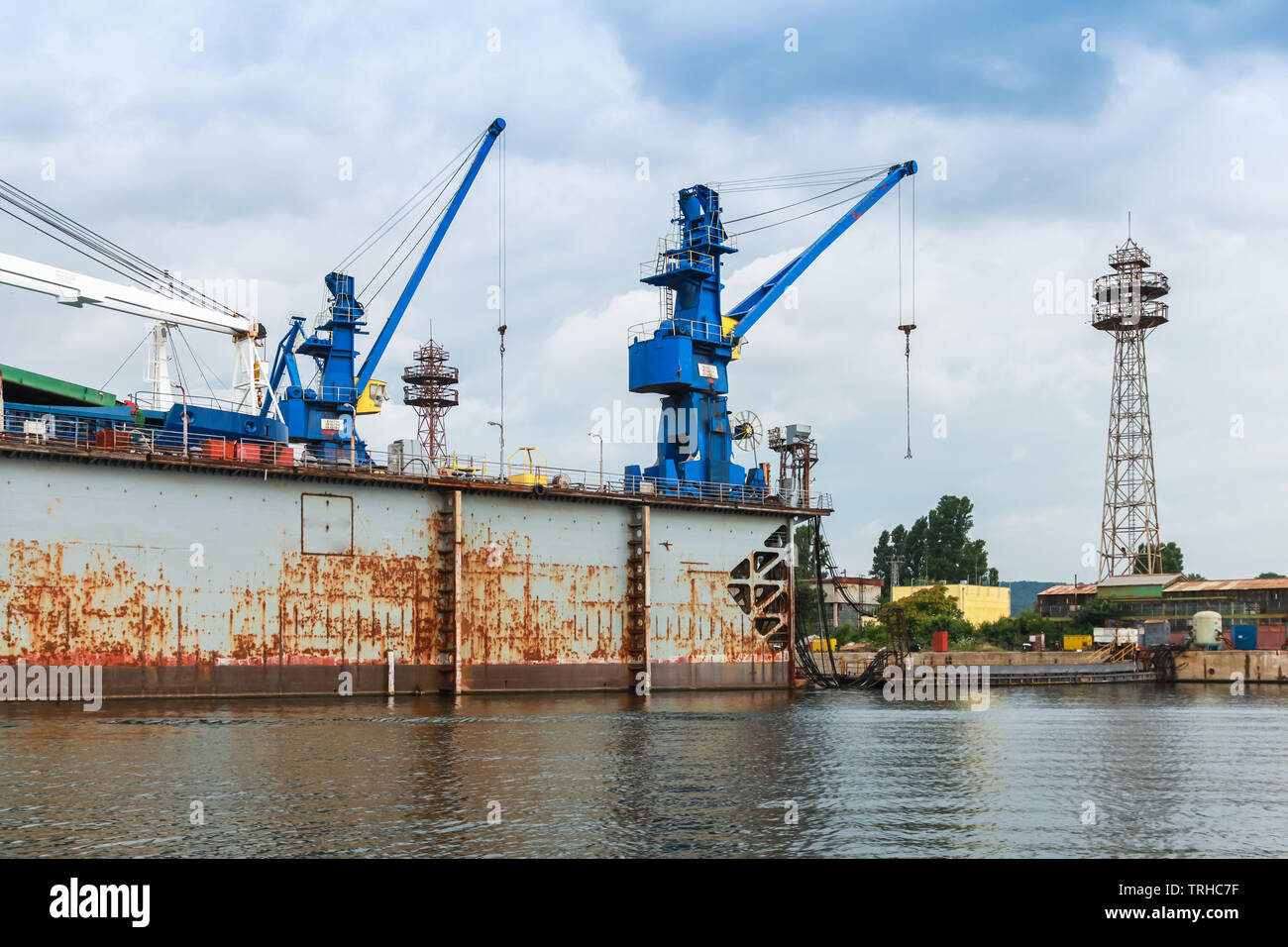 Old rusty dry dock of Varna shipyard Stock Photo - Alamy