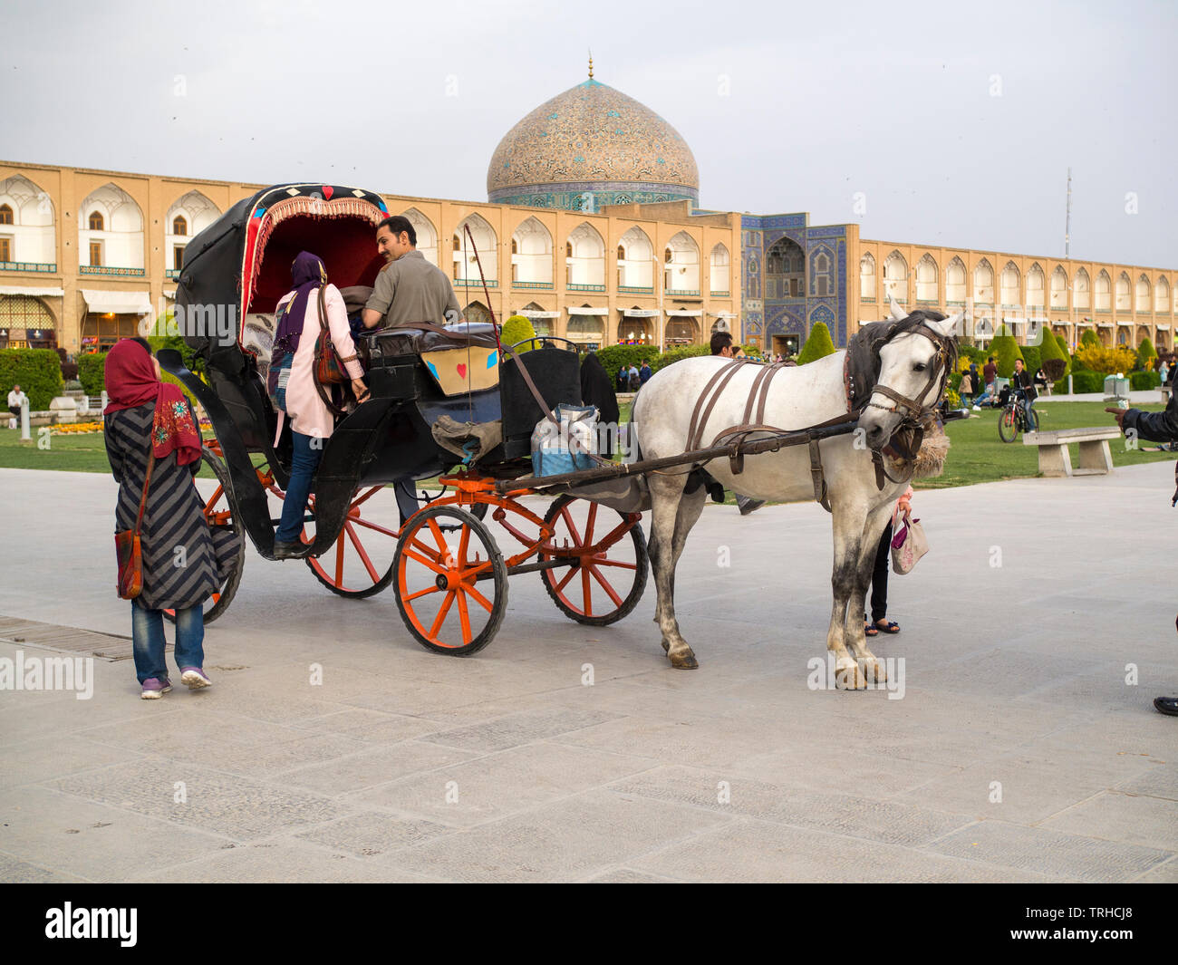 Horse and carriage rides on offer at Maydan-e Imam Square, also known ...