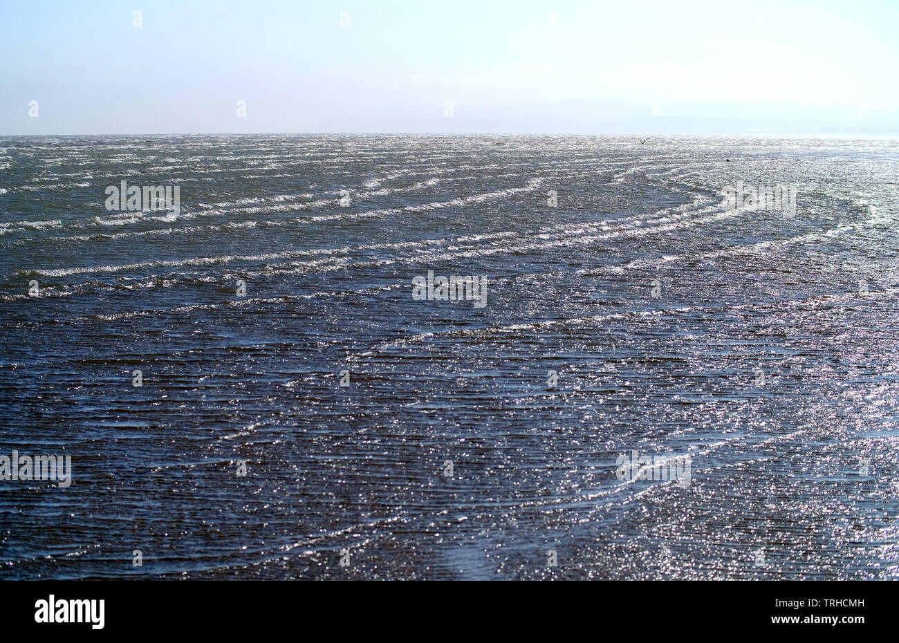 Patterns in shallow seas, Camber Sands, East Sussex Stock Photo - Alamy