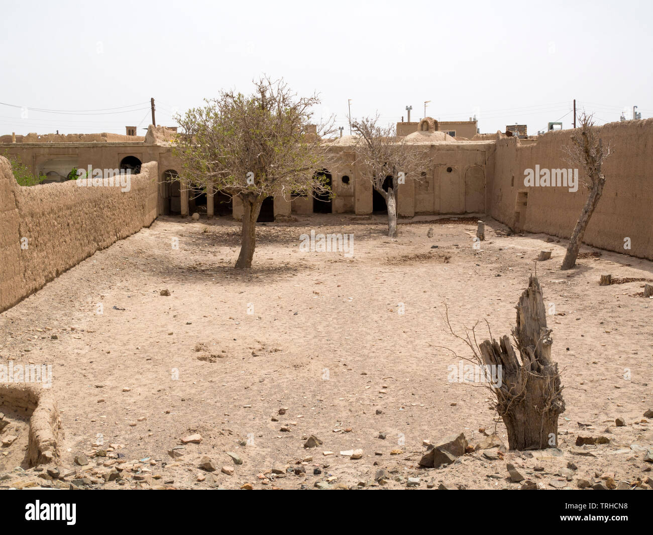 The back yard of a house in Nain, an ancient city in the desert in Iran ...