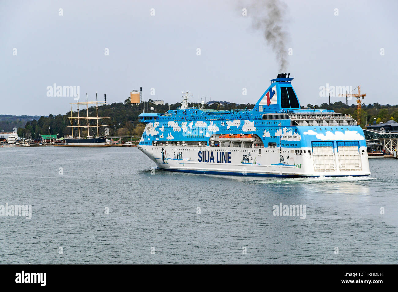 Silja Line car and passenger ferry Galaxy in the harbour of Marihamn ...