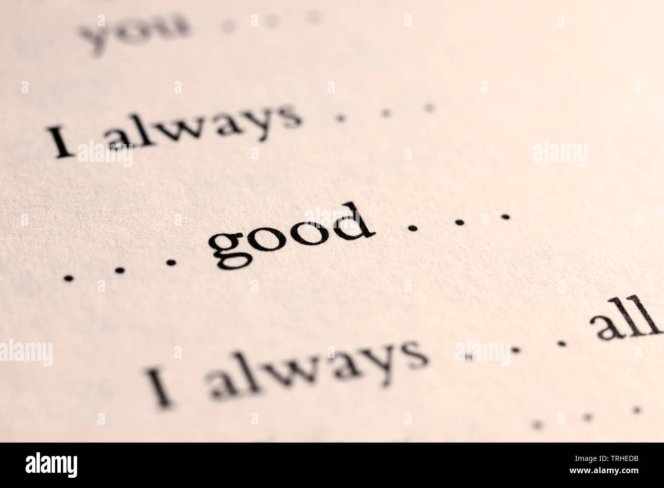 White book page with words , hypothetical dialogue Stock Photo - Alamy