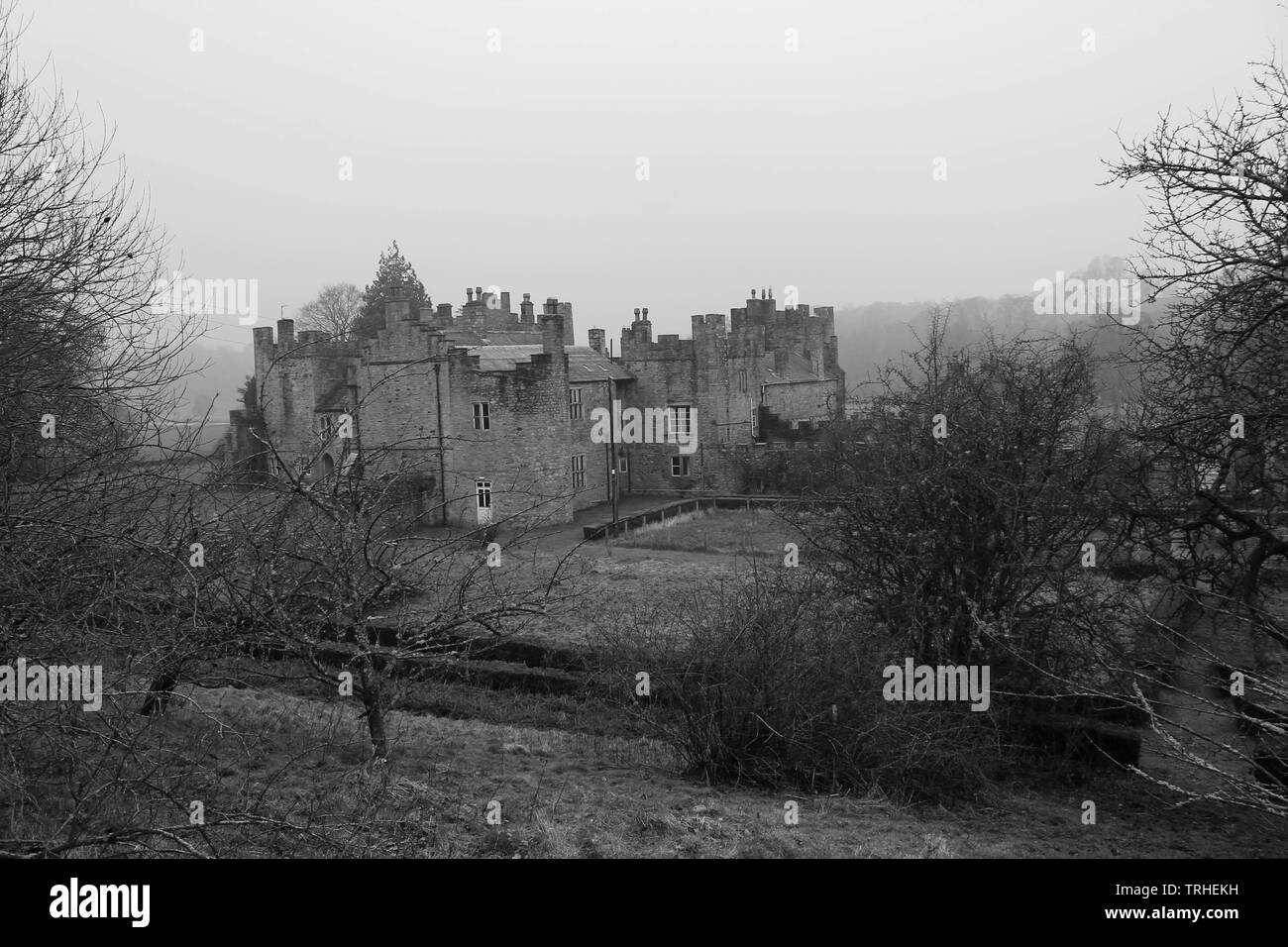 Foggy castle in Scotland Stock Photo - Alamy
