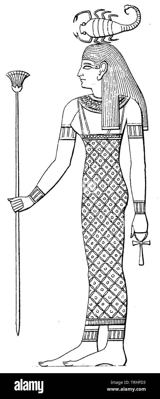 Egyptian God: Selk, , (cultural history book, 1875 Stock Photo - Alamy